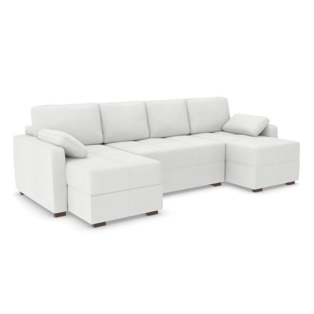 Harry Large Corner Modular Sofa Bed - Polar White by Cocoon | ufurnish.com