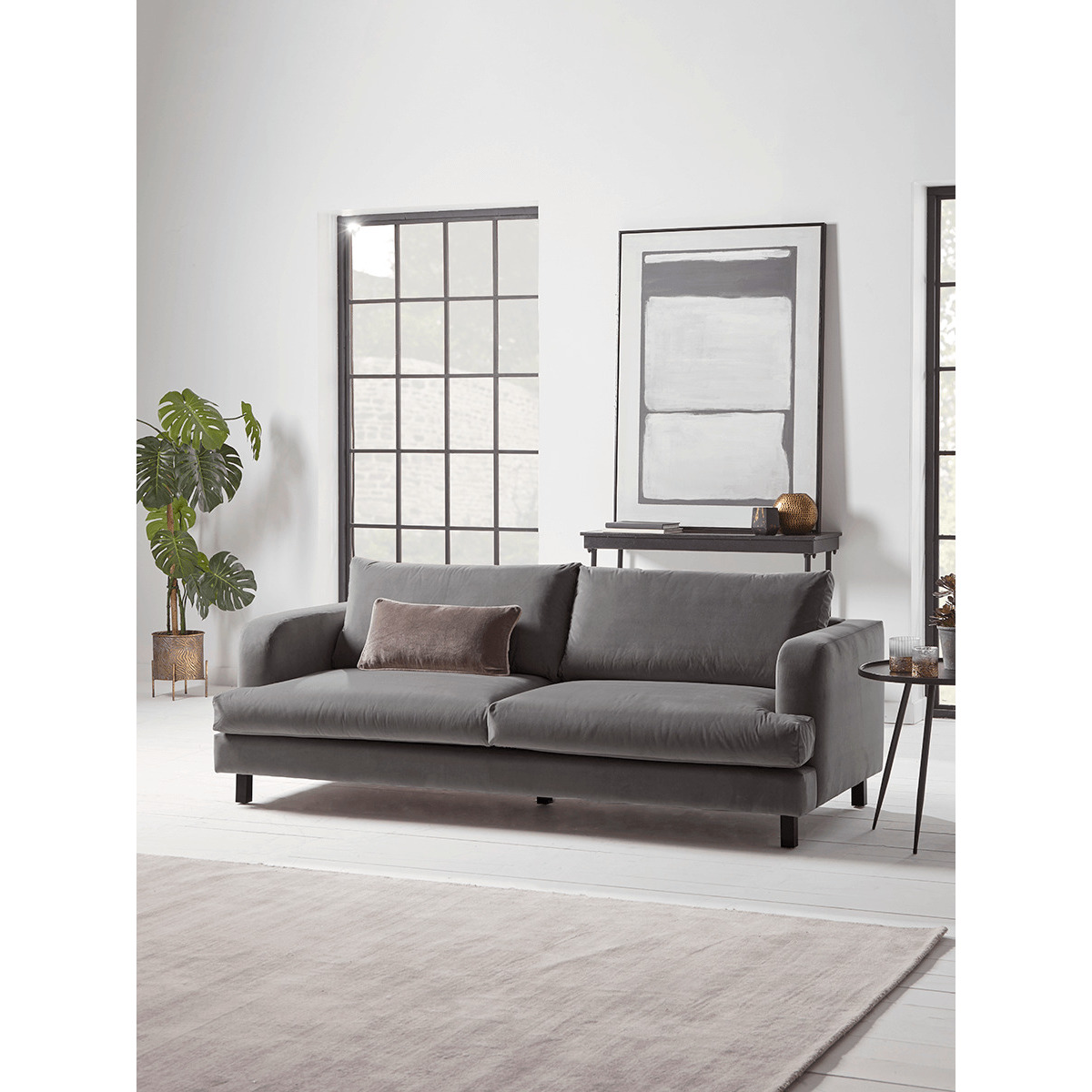 Battersea Two Seater Sofa - Blush Velvet by Cox & Cox | ufurnish.com