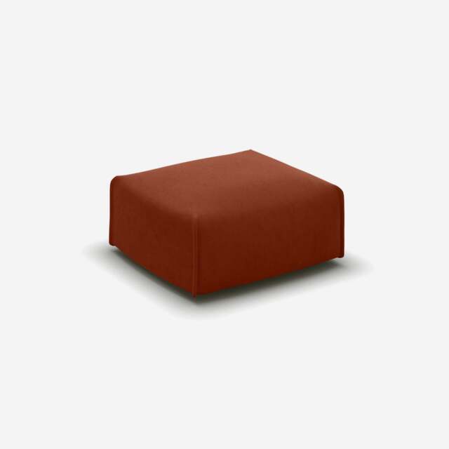 Float Square Ottoman - Rust Velvet by cozmo | ufurnish.com