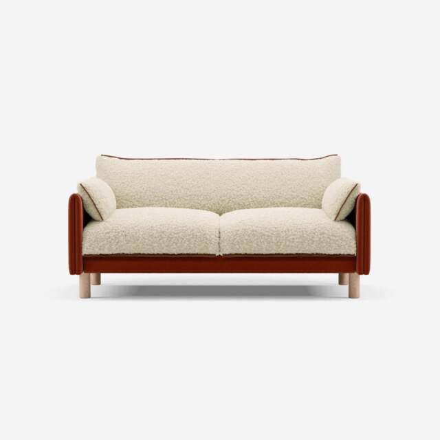Cozy 2 Seater Sofa - Rust Velvet by cozmo | ufurnish.com