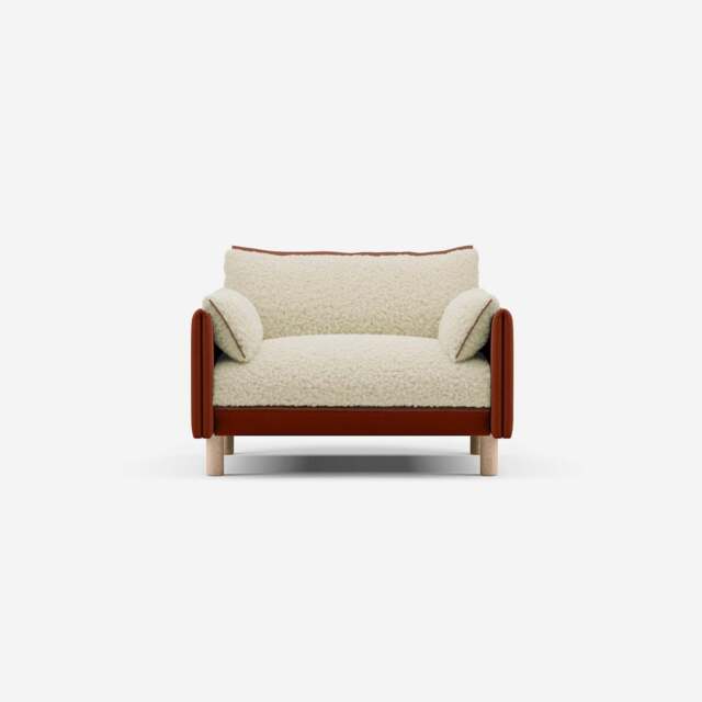 Cozy 1.5 Seater Sofa - Rust Velvet by cozmo | ufurnish.com