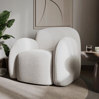 Flair Nina Boucle Teddy Accent Chair - by Cuckooland | ufurnish.com