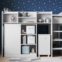 Flair Wizard High Sleeper Workstation Bed White by Cuckooland | ufurnish.com