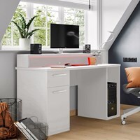 Flair Power Z Compact Computer Gaming Desk With Colour Changing LED ...