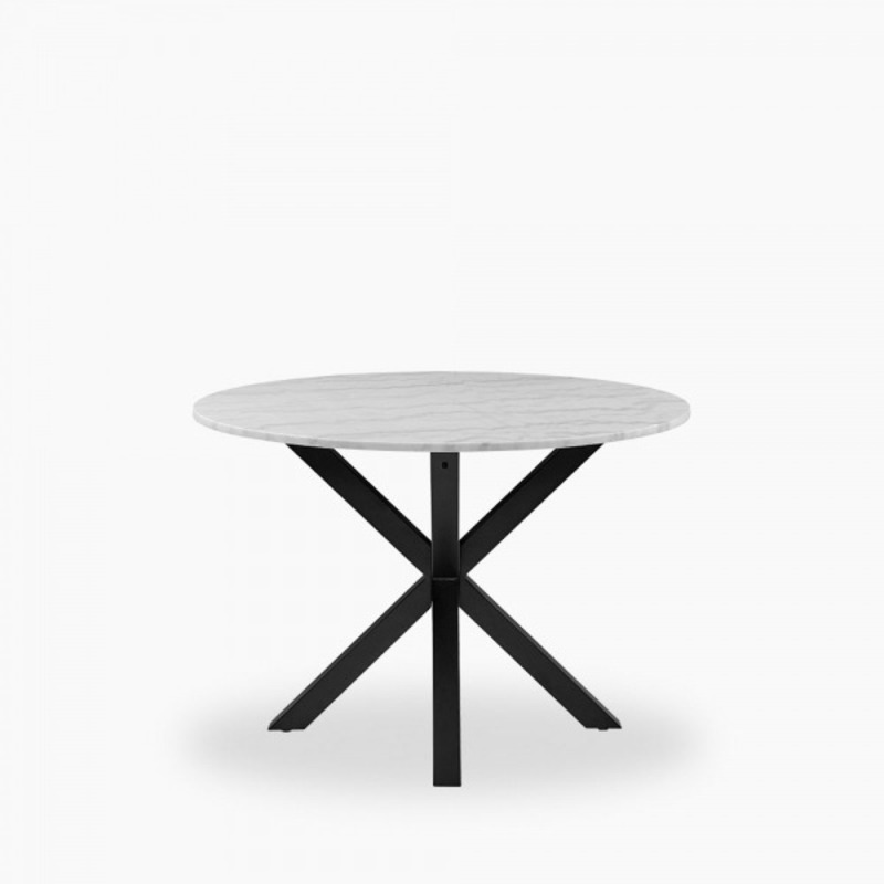 £120 Off Heaven 4 Seat Round Dining Table, White Marble & Black by Cult Furniture | ufurnish.com