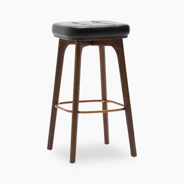 Winchester Kitchen Stool, Black & Walnut by Cult Furniture | ufurnish.com