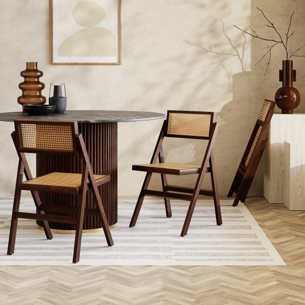Palmer Wooden Folding Dining Chair, Dark Walnut by Cult Furniture ...