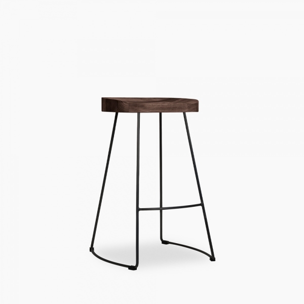 £40 Off Victoria Metal Kitchen Stool, Dark Walnut & Black Seat Colour ...