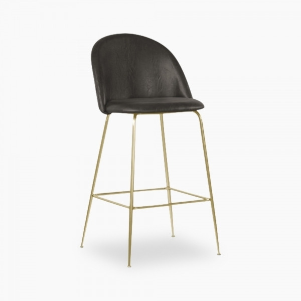 Heather Kitchen Stool, Dark Grey Leg Colour: Brass by Cult Furniture ...