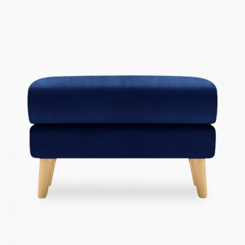Footstool Fabric and Leg Colour: Velvet, Navy Blue, Leg Natural by Cult ...