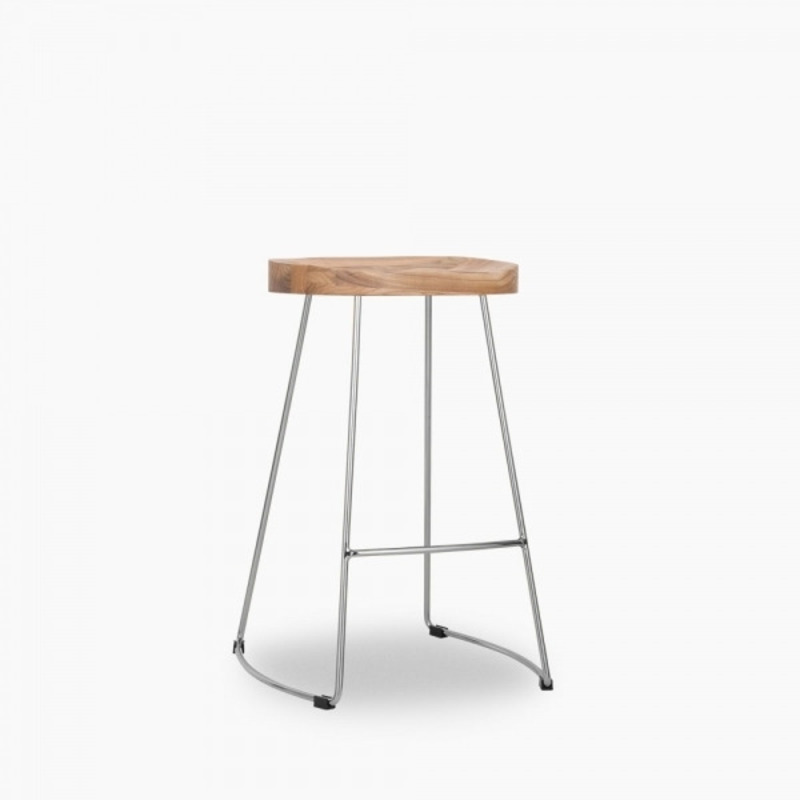 £60 Off Victoria Metal Kitchen Stool, Walnut & Chrome Seat Colour ...