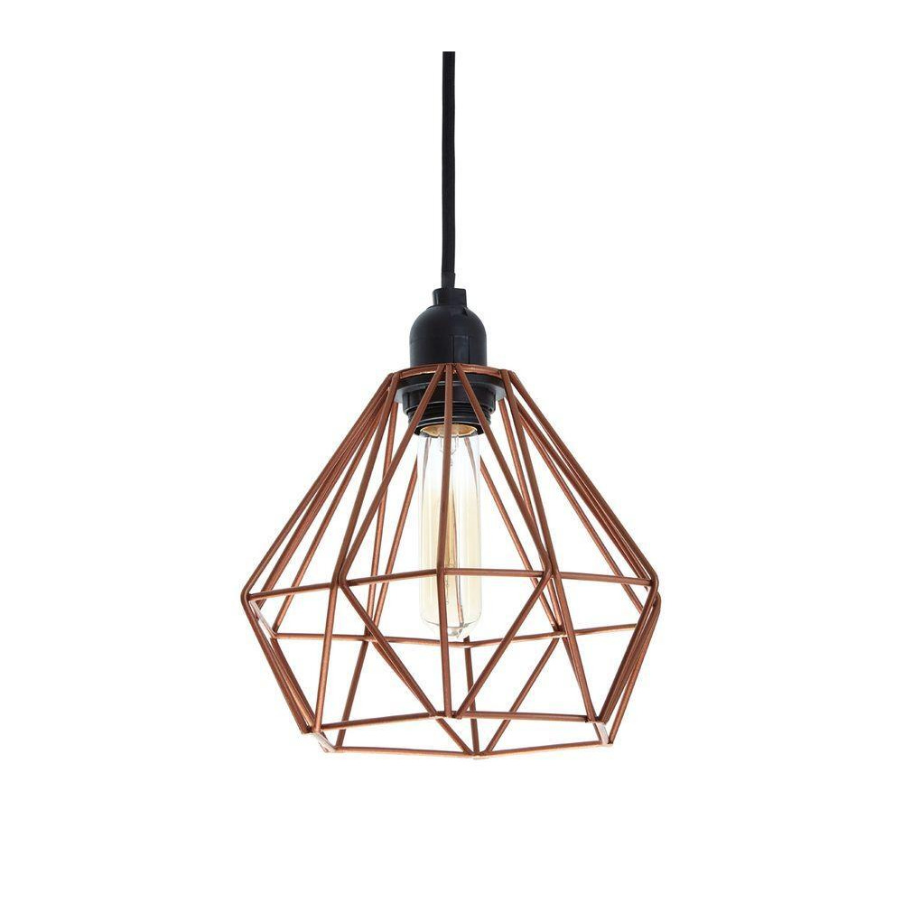 INTERIORS by Premier Bartol Metal Wire Pendant Ceiling Light - Copper ...
