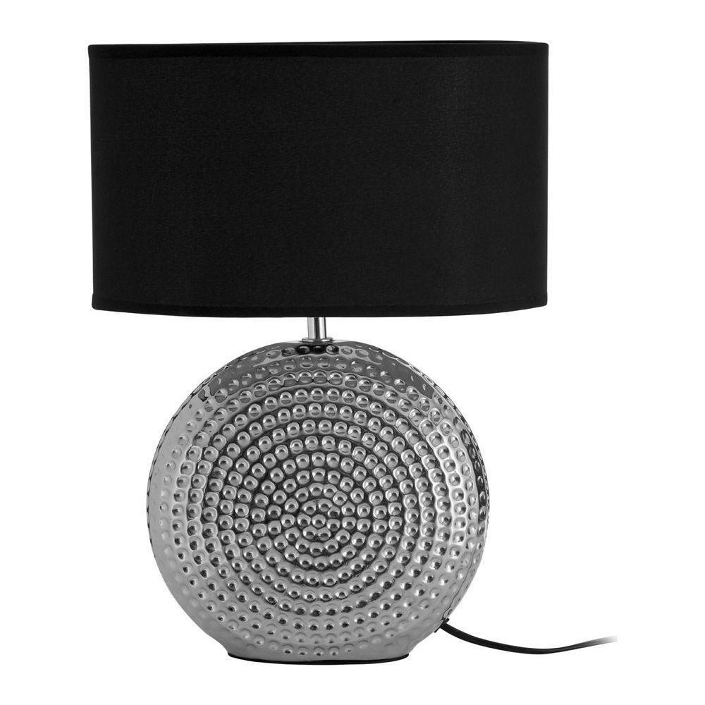 INTERIORS by Premier Large Hammered Chrome Finish Table Lamp - Silver ...