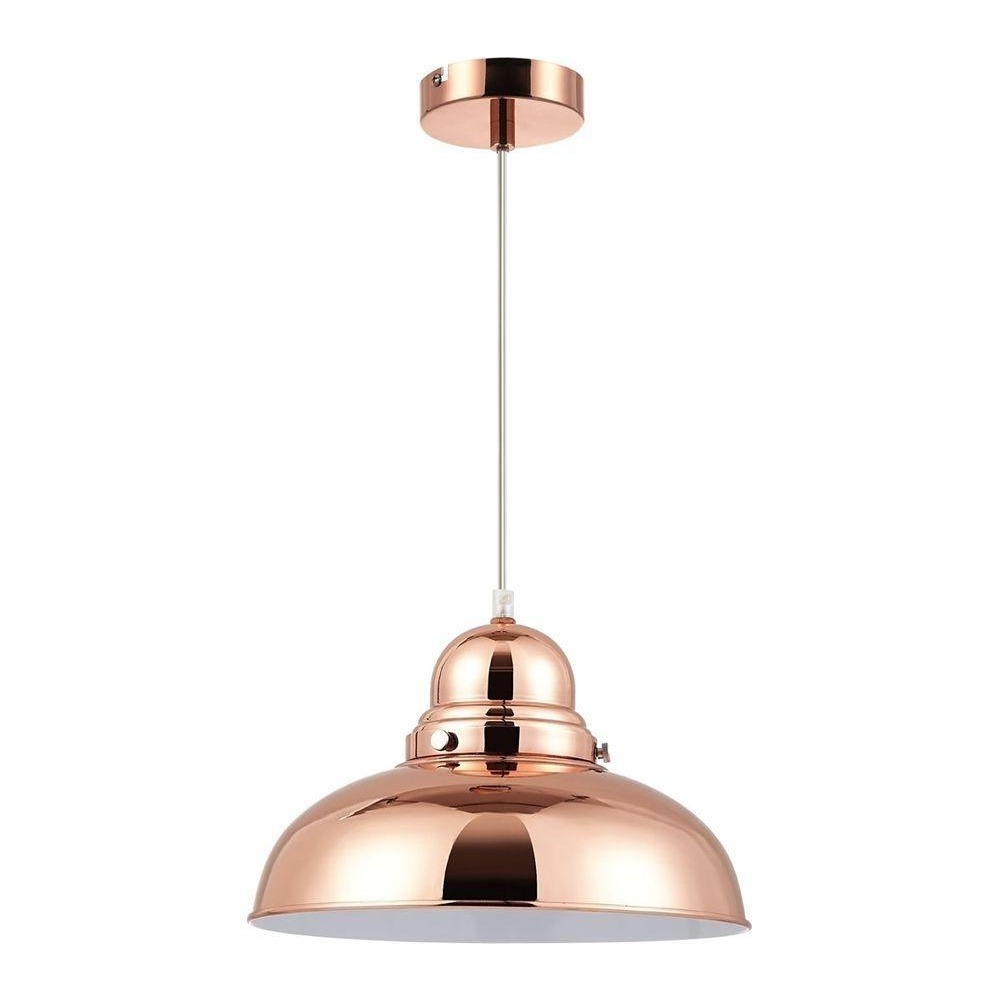 INTERIORS by Premier Jasper Bell Shaped Pendant Ceiling Light - Copper ...