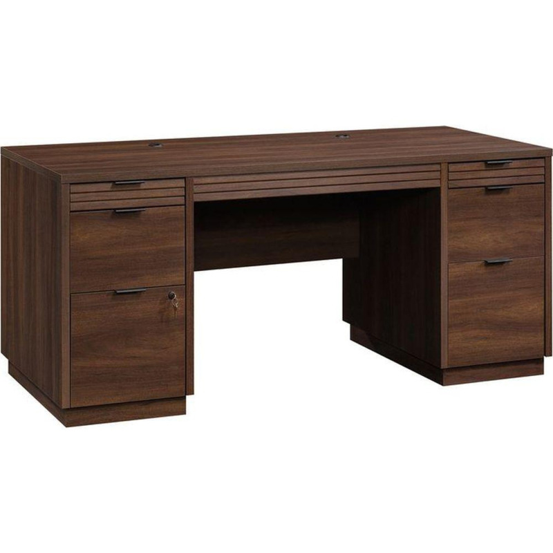 Teknik Elstree 5426484 Executive Desk - Spiced Mahogany by Currys ...
