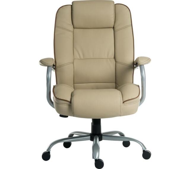 TEKNIK Goliath Duo Bonded Leather Tilting Executive Chair - Cream by ...