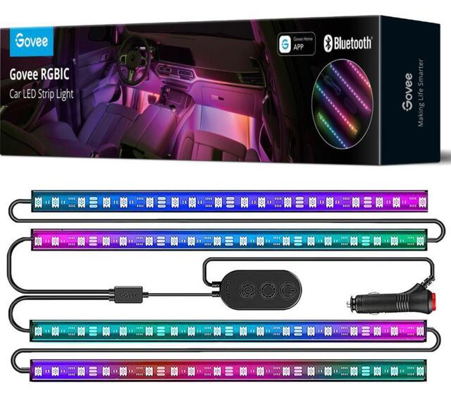 Govee H7090 RGBIC Interior Car LED Strip Light - Multi Colour by Currys ...