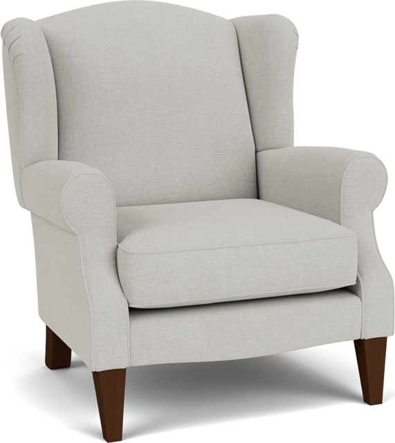 Light Grey Fabric Wingback Armchair - Traditional Accent Custom Arm ...