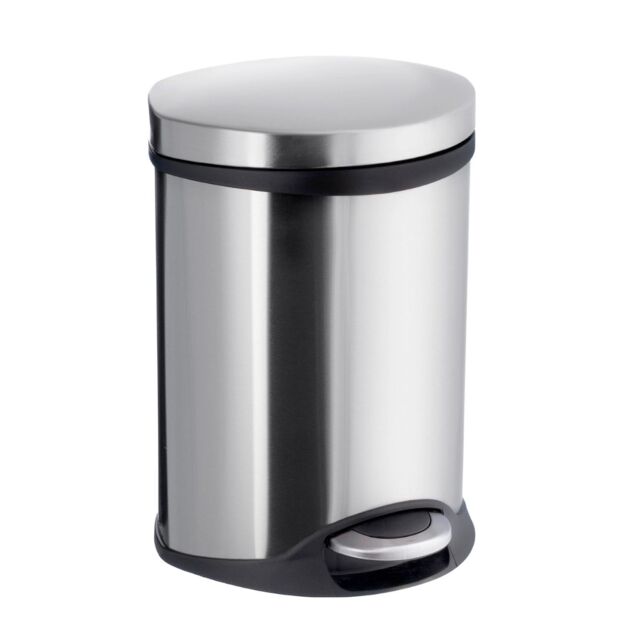 Smedbo UK Pedal Bin 6L Soft Close Brushed Stainless Steel Bathroom ...