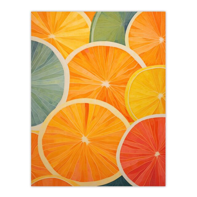 Artery8 Wall Art Print Citrus Bold Vibrant Rich Lemon Lime Orange Fruit ...
