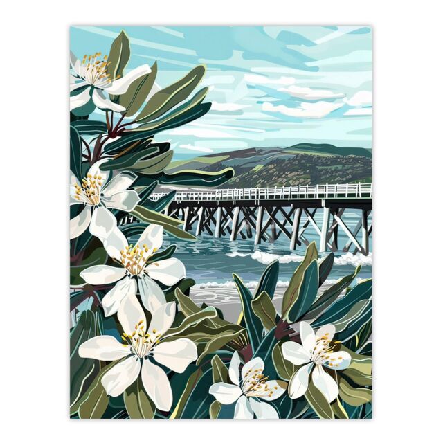 Dunoon Pier Scotland Painting Lily Wildflowers Wall Art Print by ...