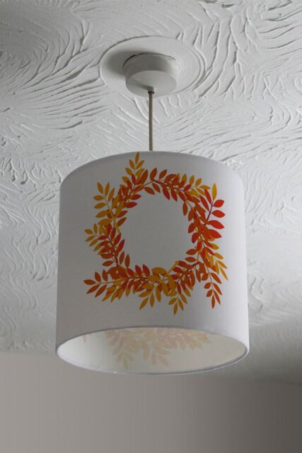 Benjamin Tate Design orange red autumn leaves ceiling lamp shade in ...
