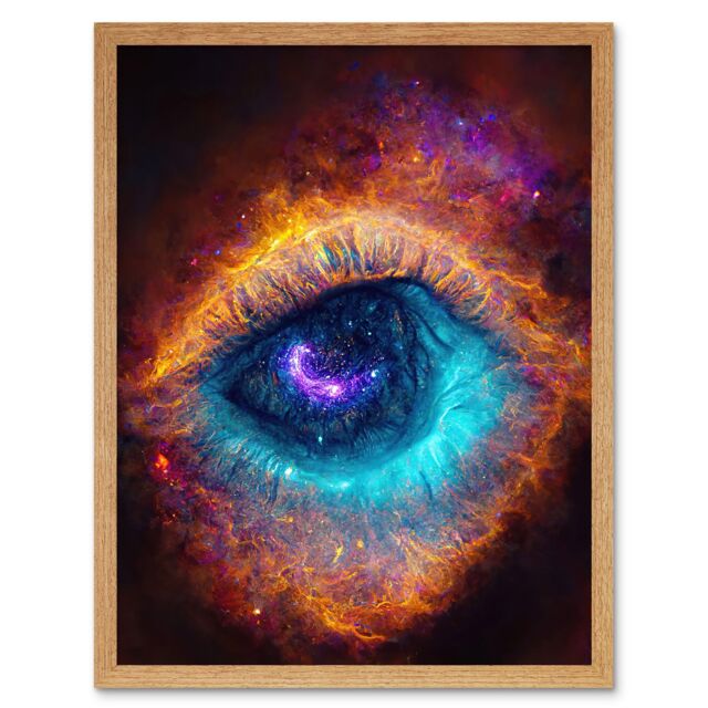 "Artery8 Wall Art Print The Eye Of God Vibrant Luminescent Space Nebula ...