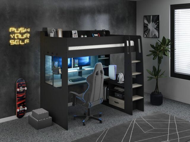 Kyrk Gaming High Sleeper Bed by Debenhams | ufurnish.com