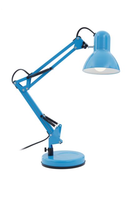 Orsina Studio Blue Metal Desk Lamp, Adjustable Anglepoise Design Tall ...