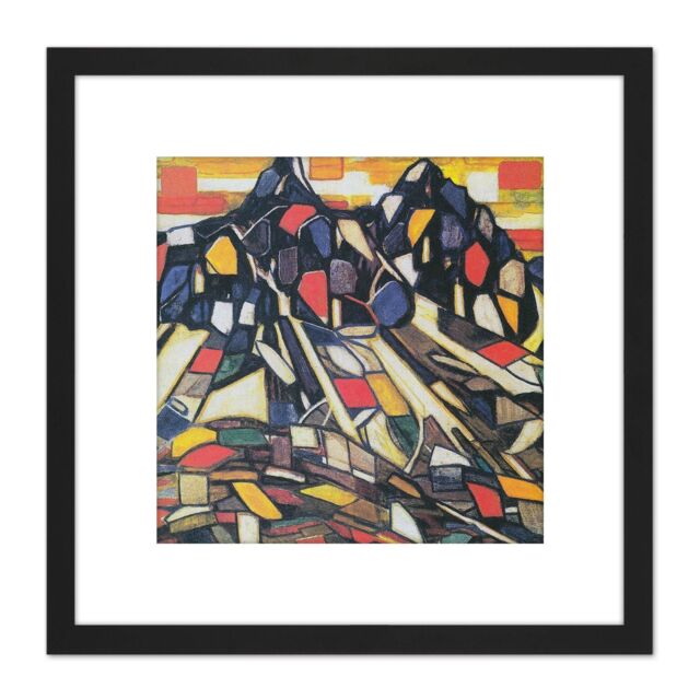 Rohlfs Berg Mountain Expressionist Painting 8X8 Inch Square Wooden ...