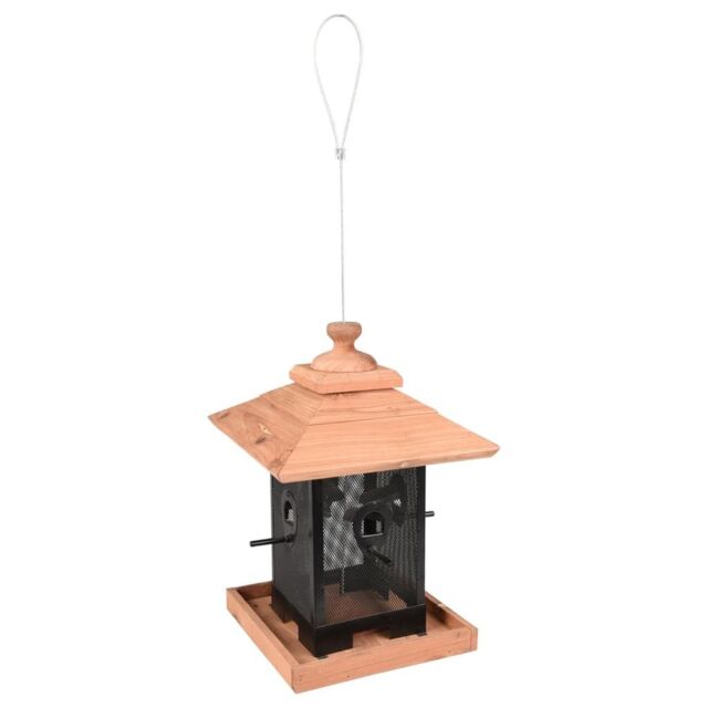 FLAMINGO Bird Feeder Silo Zulma 22 cm Wood Black and Brown by Debenhams ...