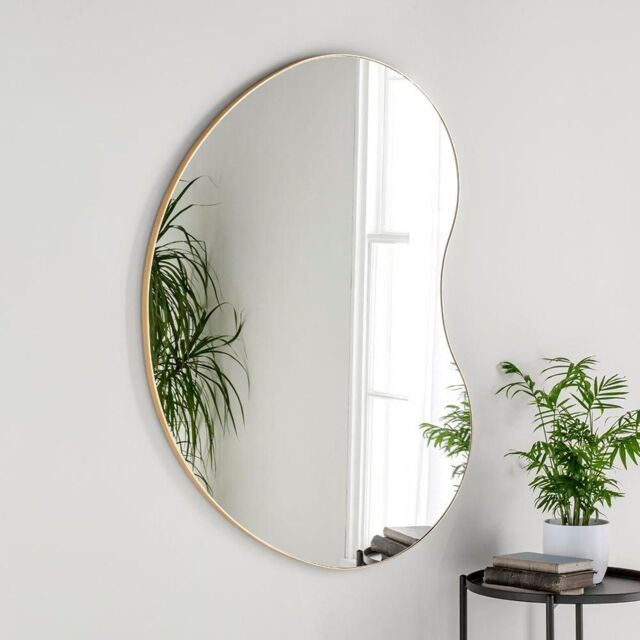 Yearn Mirrors Large Pebble Mirror Gold 111x81cm - Size: 111x81 cm by ...