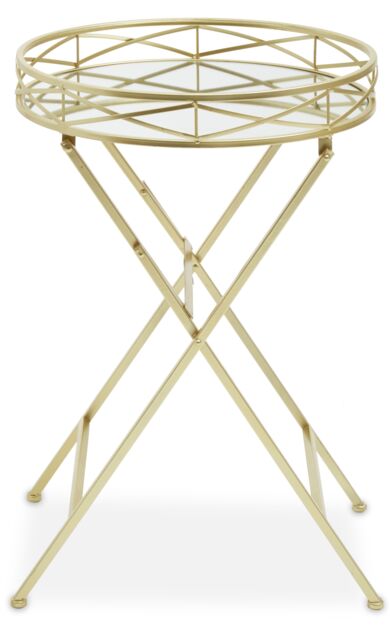 Orsina Stylish Design Round Gold Tray Table, Stable Design Side Table ...