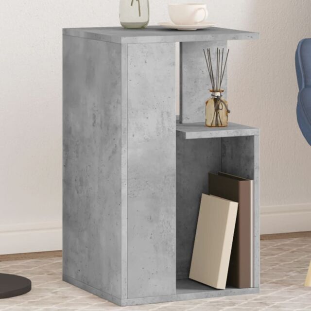 Side Table Concrete Grey 35x35x60 cm Engineered Wood by Debenhams ...