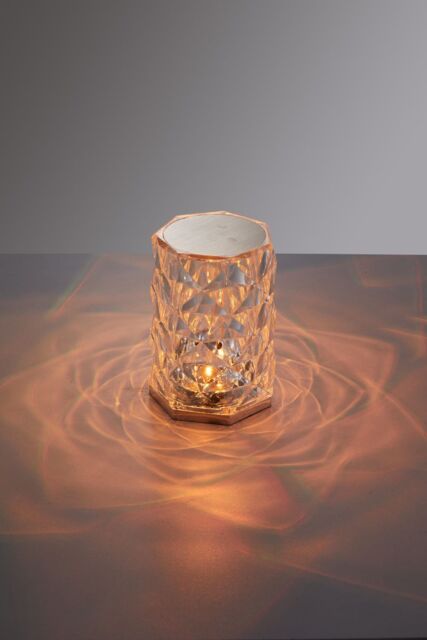 Acrylic RGB Dimmable Table Lamp Bedside Lighting Decor with Remote ...