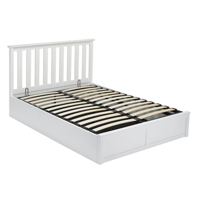 Oxford Double Bed - Wood - L201 x W150 x H100.5 cm - White by Debenhams ...