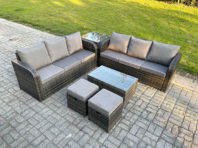 Outdoor Garden Furniture Sets 8 Seater Wicker Rattan Furniture Sofa ...