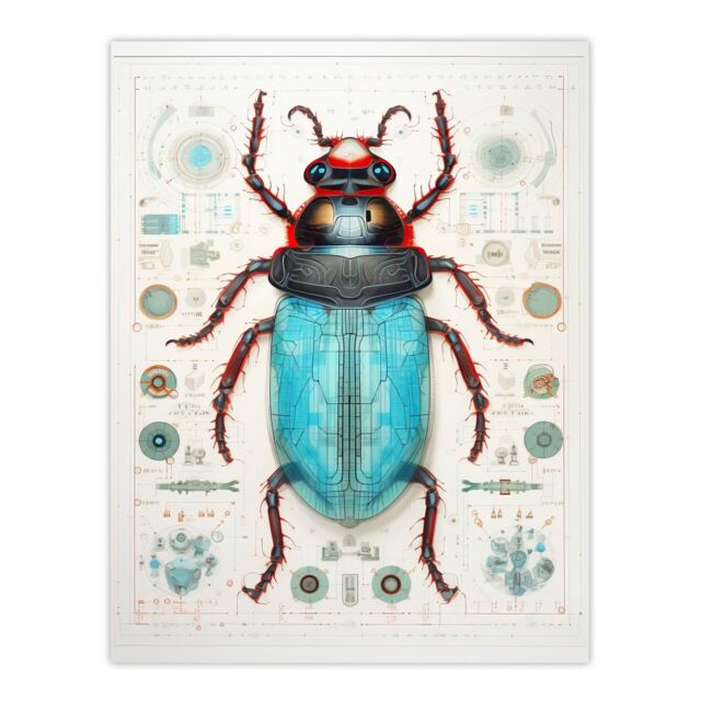 Beetle Bug Microphone Robot Hybrid Schematic Blueprint Futuristic ...