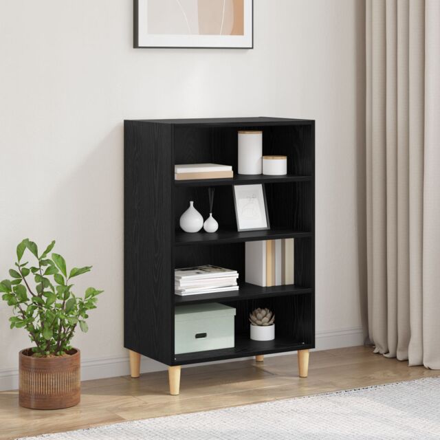 Berkfield Home Sideboard with Shelf Black oak 57 x 35 x 90 cm ...