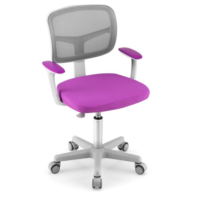 Swivel Study Chair Low-Back Desk Chair Adjustable Task Chair On Wheels ...