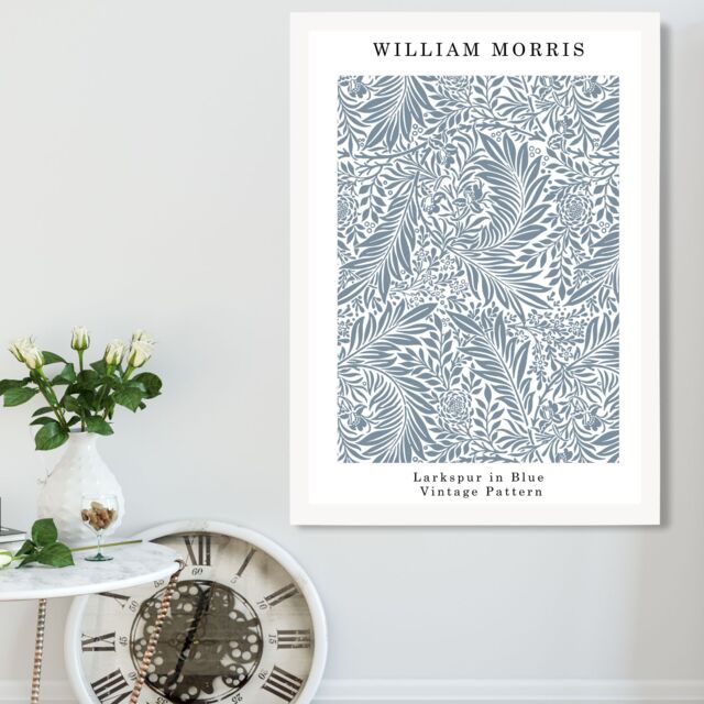 ARTZE William Morris Larkspur in Blue Art Print / White Frame / SIZE ...
