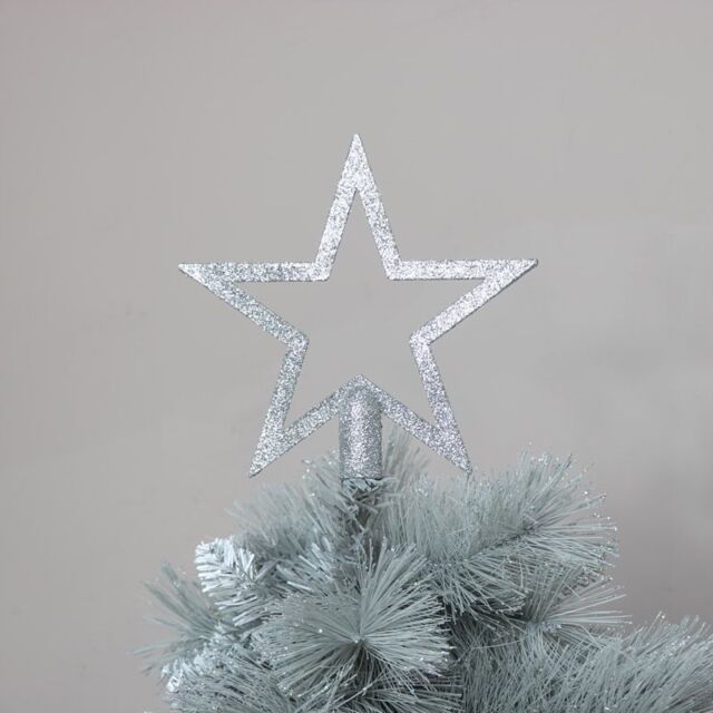 Silver Glitter Christmas Star Tree Topper - 20cm by Debenhams ...