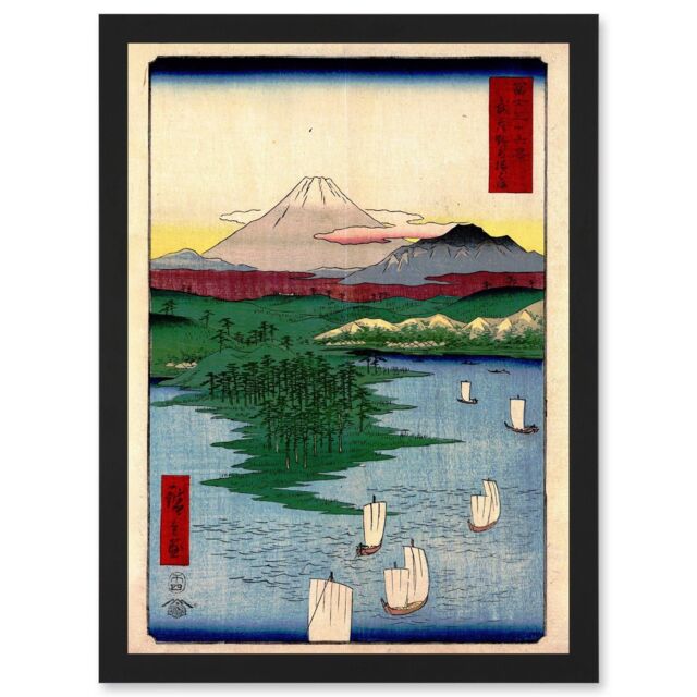 Painting Japan Woodblock Noge Yokohama A4 Artwork Framed Wall Art Print ...
