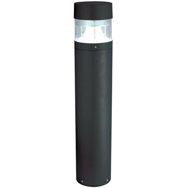 Loops 1m Tall IP65 Outdoor Lamp Post Bollard Black Round Flat Top E27 ...