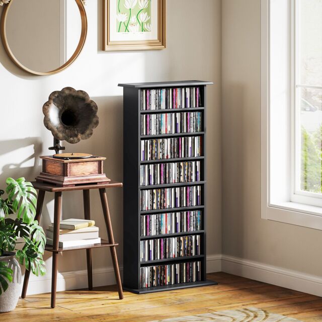 360 CD/185 DVD/185 Blu-ray Storage Unit with Adjustable Shelves CD Tower by Debenhams | ufurnish.com