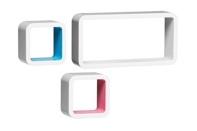 Set Of Three Varied White Wall Cubes by Debenhams | ufurnish.com