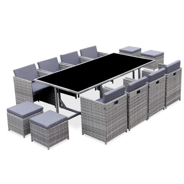 8 To 12-seater Rattan Cube Table Set With Chairs by Debenhams ...
