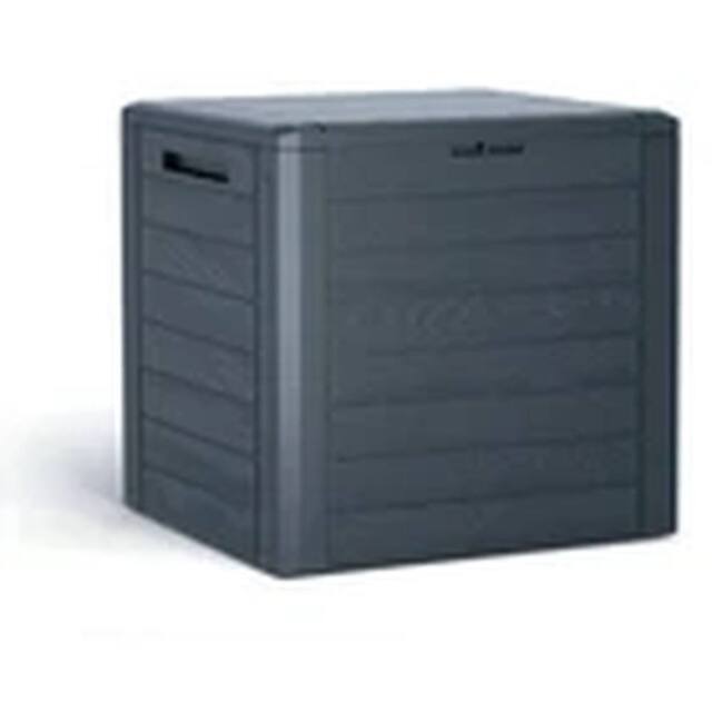 Hinsinc GREY 140L Tool Storage Box Wood Design Plastic Chest With Lid ...