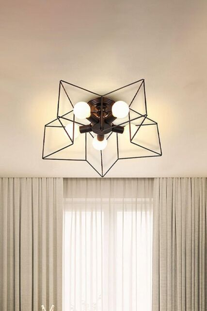 Semi Flush Ceiling Lamp with Star Frame by Debenhams | ufurnish.com