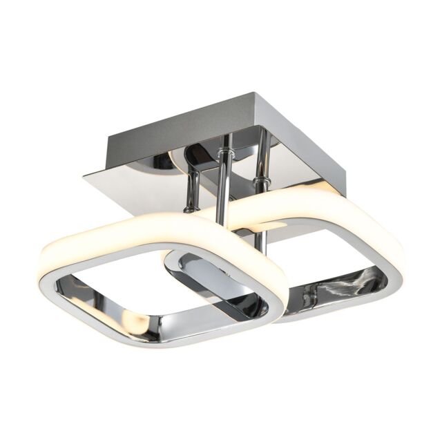 Happy Homewares Contemporary Compact Double Head LED Chrome Ceiling ...